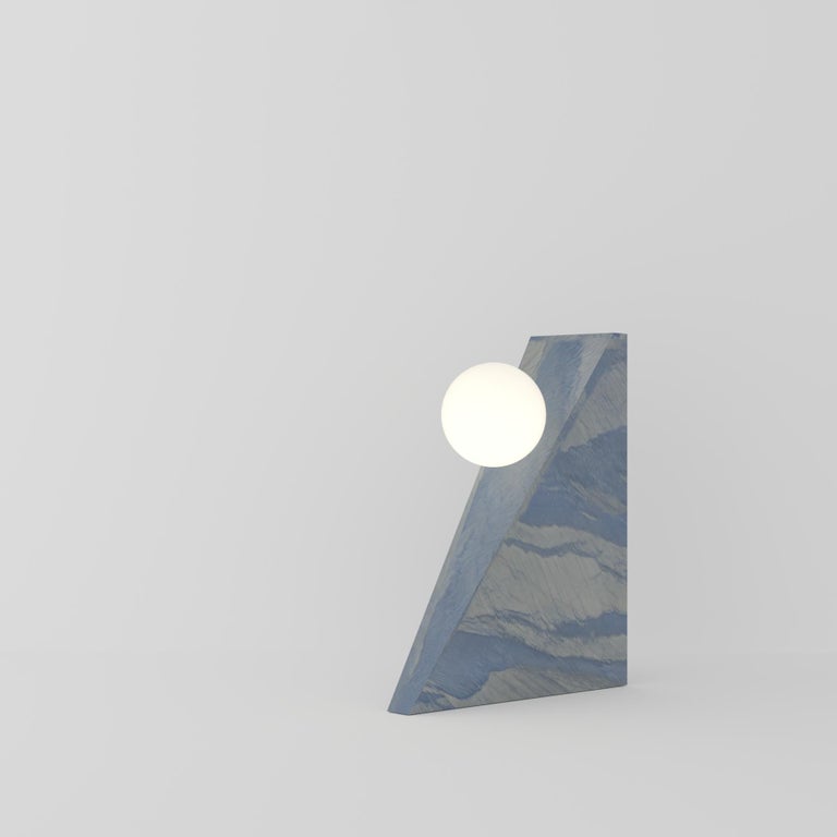 Set of 2, Dieus, L Table Lamp, Azul Macaubas Marble by Sissy Daniele ...