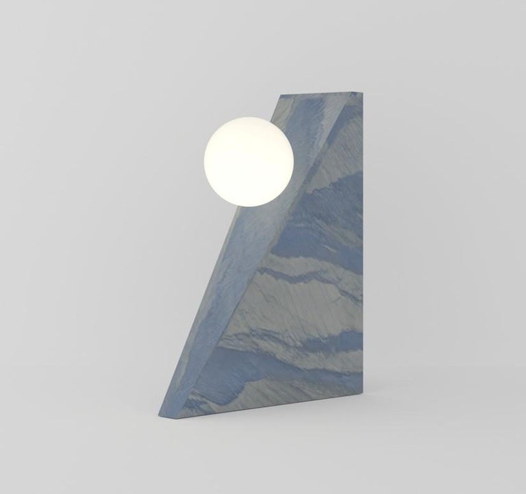 Set of 2, Dieus, L Table Lamp, Azul Macaubas Marble by Sissy Daniele ...