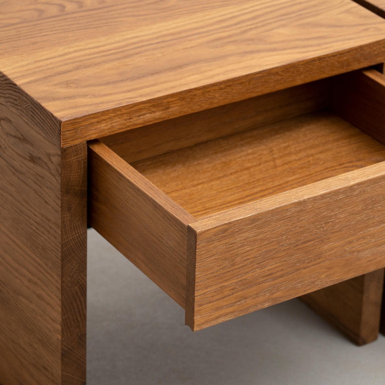 Set of 2 Drawer Solid Wood Night Stands by Dada Est For Sale at 1stDibs