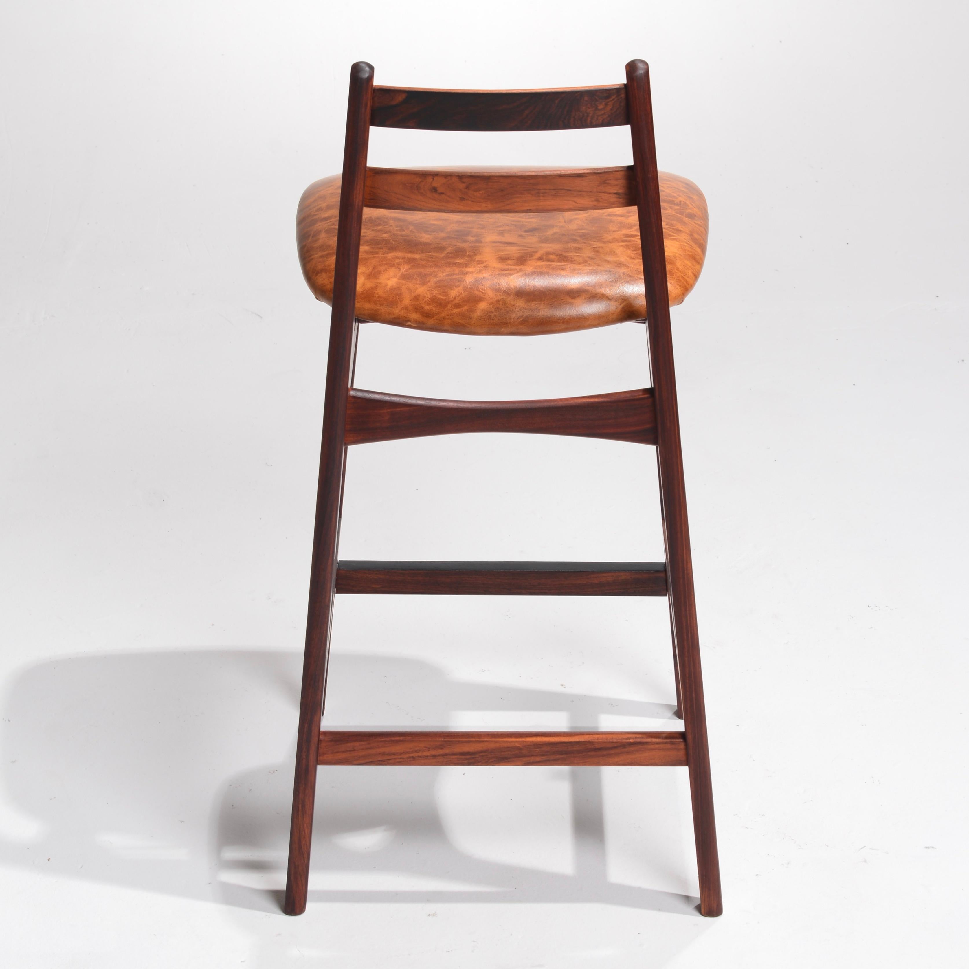 Set of 2 Erik Buck Mid Century Danish Modern Rosewood Counter Stools ...