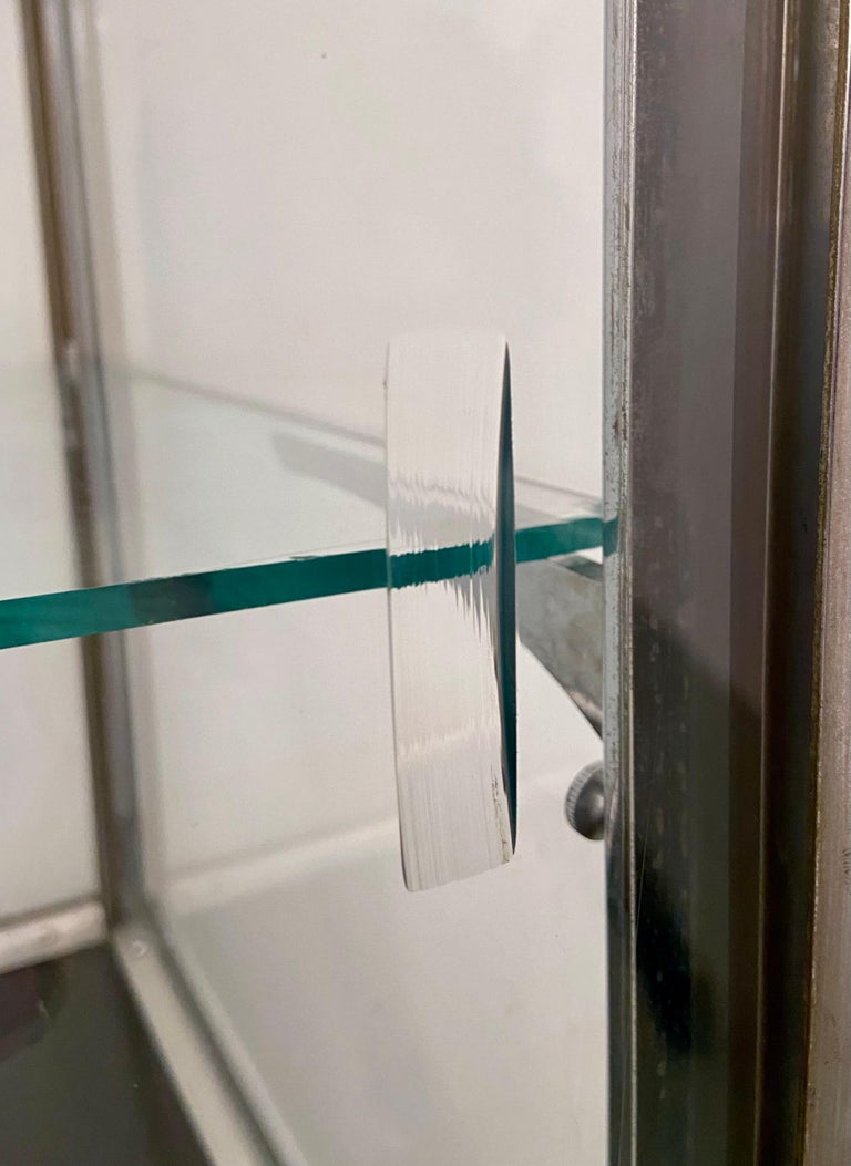 Set of 2 'Fiera Milano' Display Cabinets in Glass, Steel and Wood ...