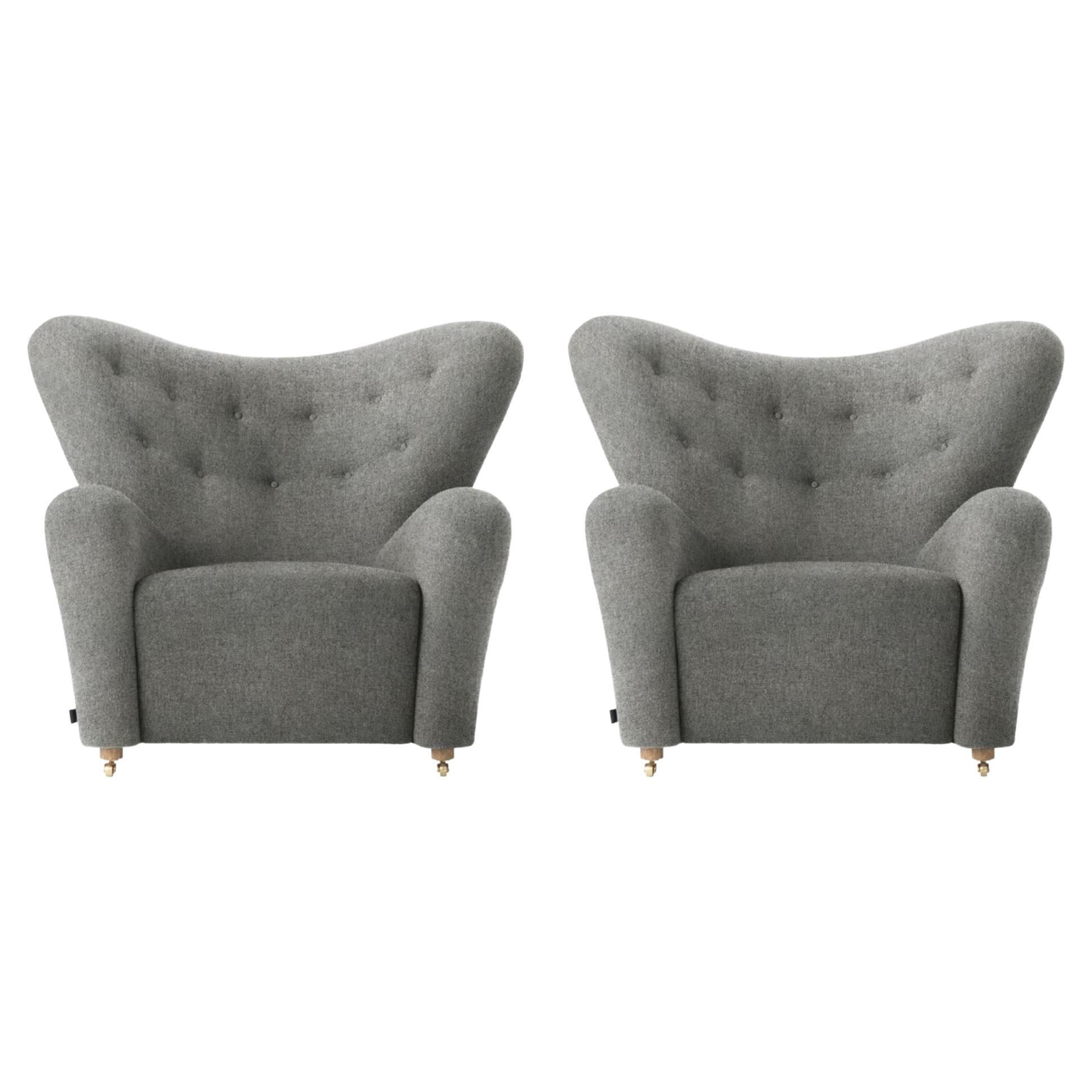 Set of 2 Blue Hallingdal the Tired Man Lounge Chair by Lassen For Sale ...