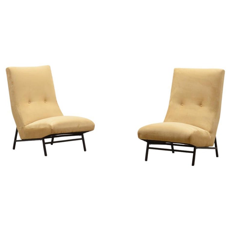 Set of 2 High Back Lounge Chairs, 60s France For Sale at 1stDibs