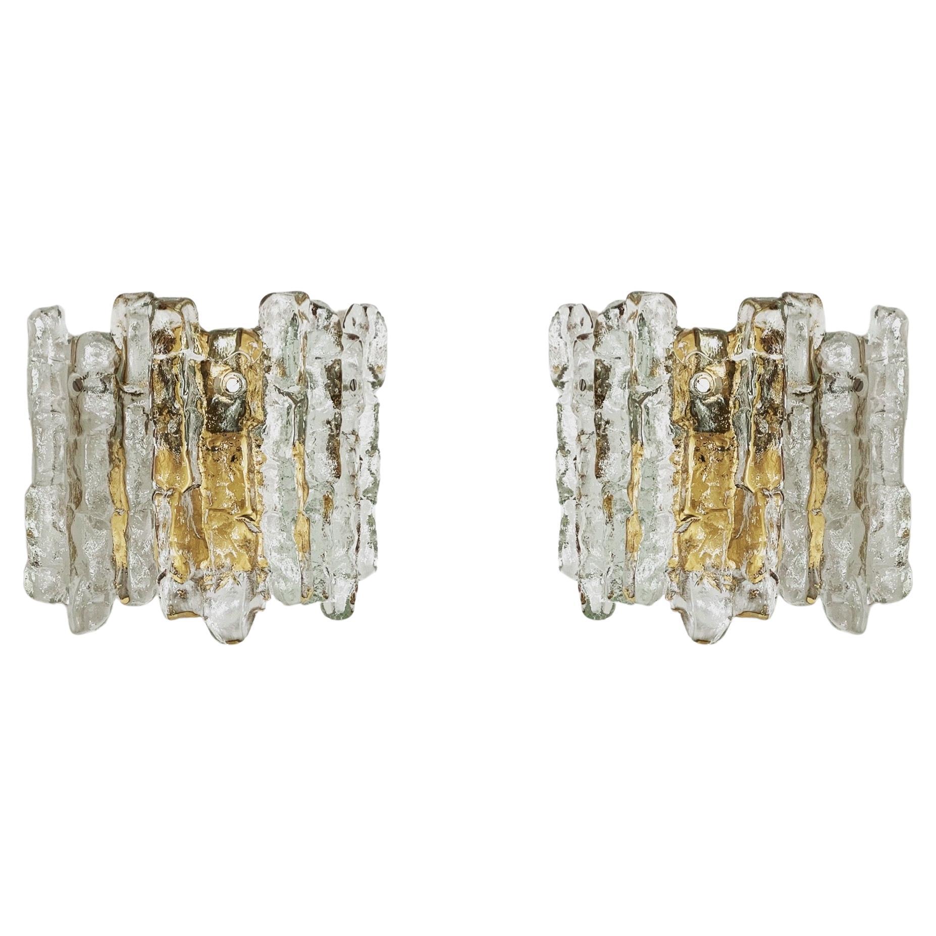 Set of 2 Murano Glass Wall Lamps by J.T. Kalmar, 1970s For Sale at 1stDibs