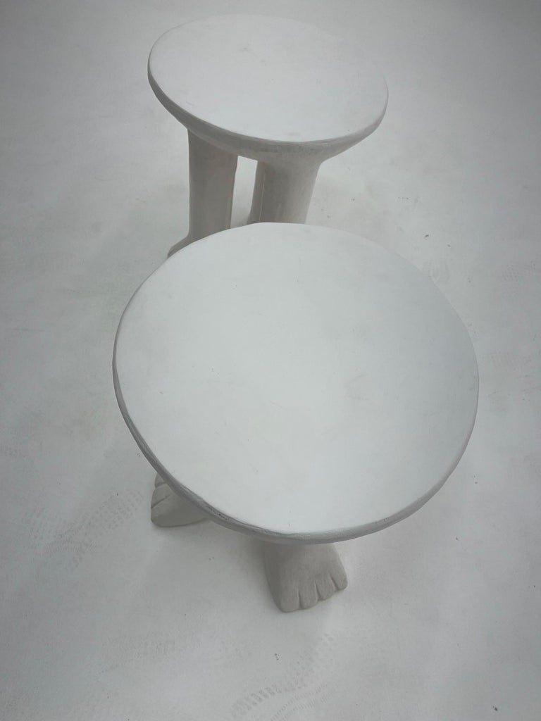 Set of 2 John DIckinson Style Plaster Tables For Sale at 1stDibs