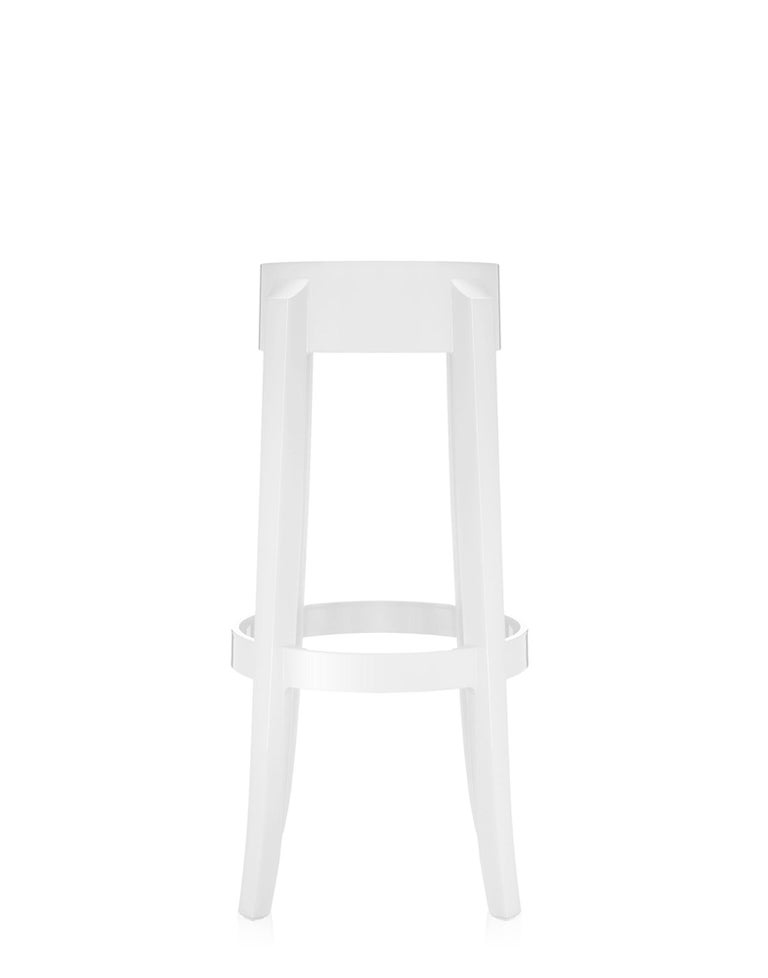 Set of 2 Kartell Charles Ghost Large Stools in Glossy White by Philippe ...