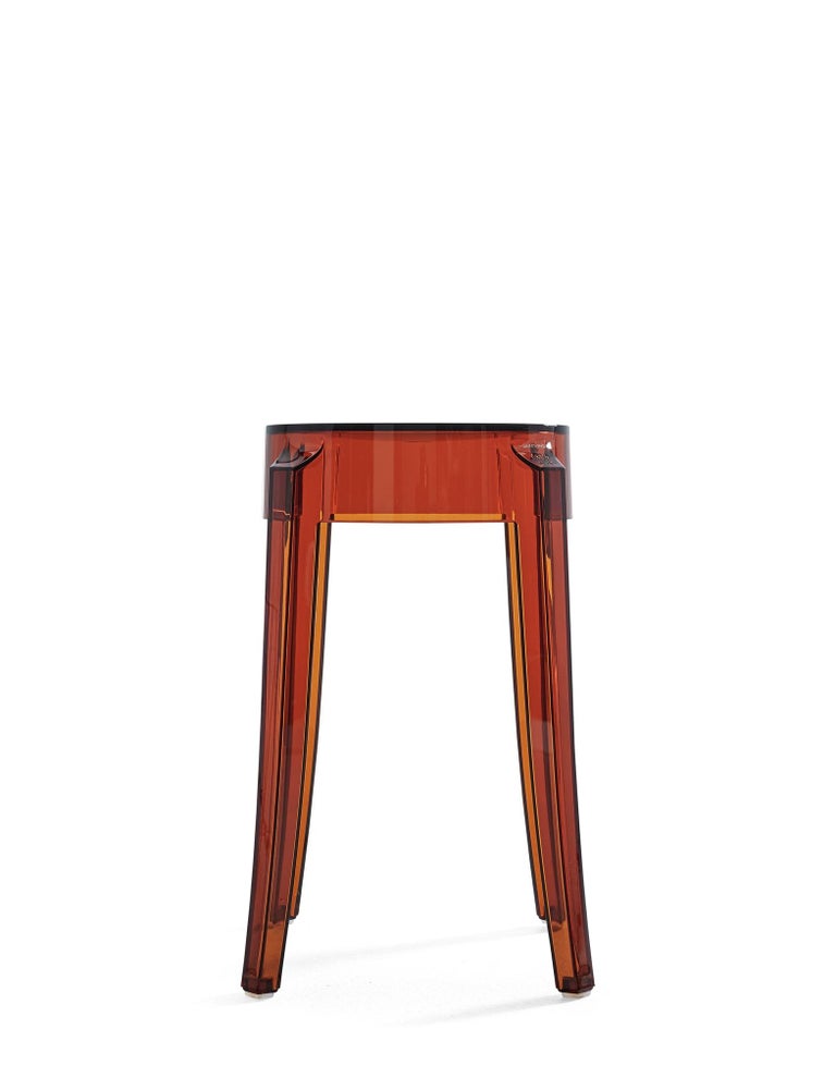 Set of 2 Kartell Charles Ghost Small Stools in Smoke Grey by Philippe ...