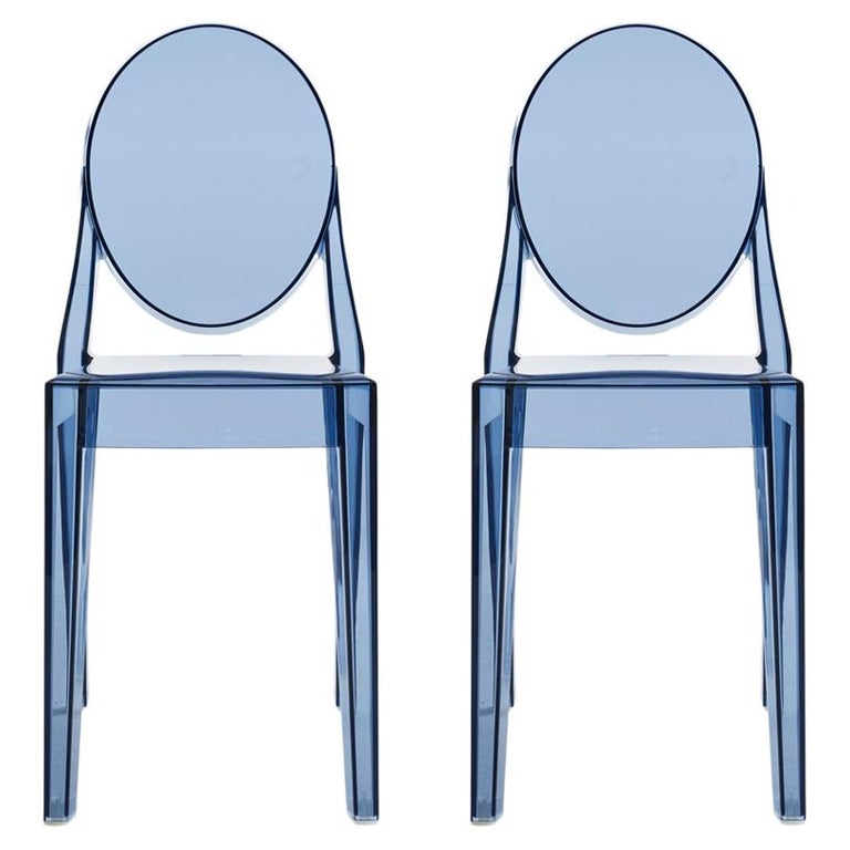 Set of 2 Kartell Victoria Ghost Chairs in Powder Blue by Philippe ...