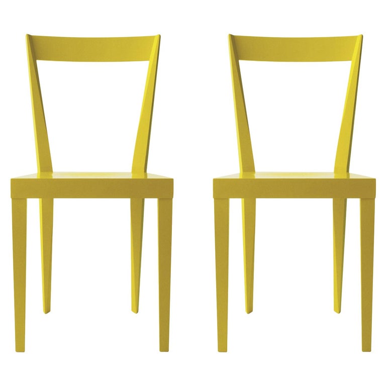 Set of 2 Livia Light Yellow Chairs by Giò Ponti For Sale at 1stDibs
