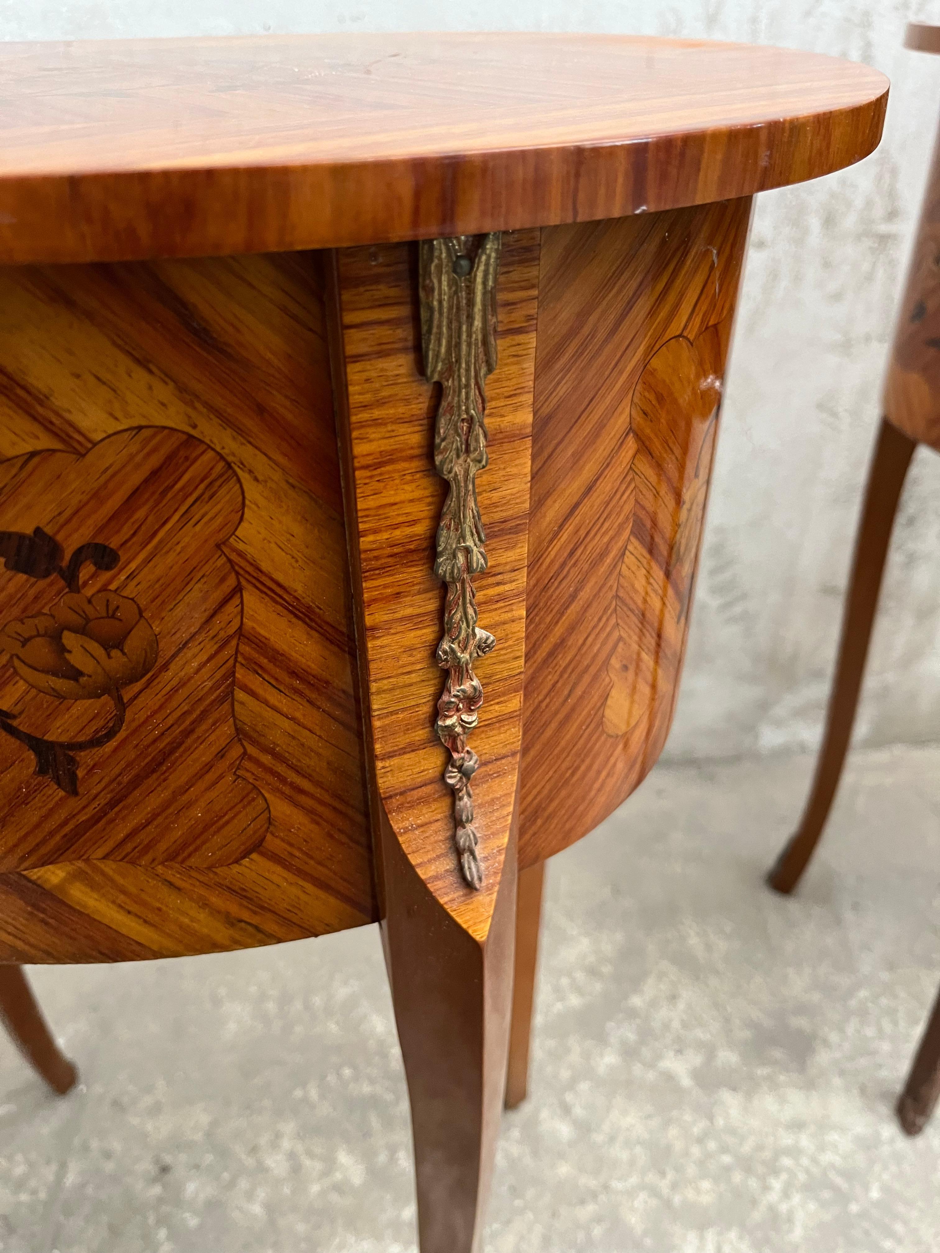 Set of 2 Louis XV Style Bean-Shaped Bedside Tables, 1980s For Sale at ...