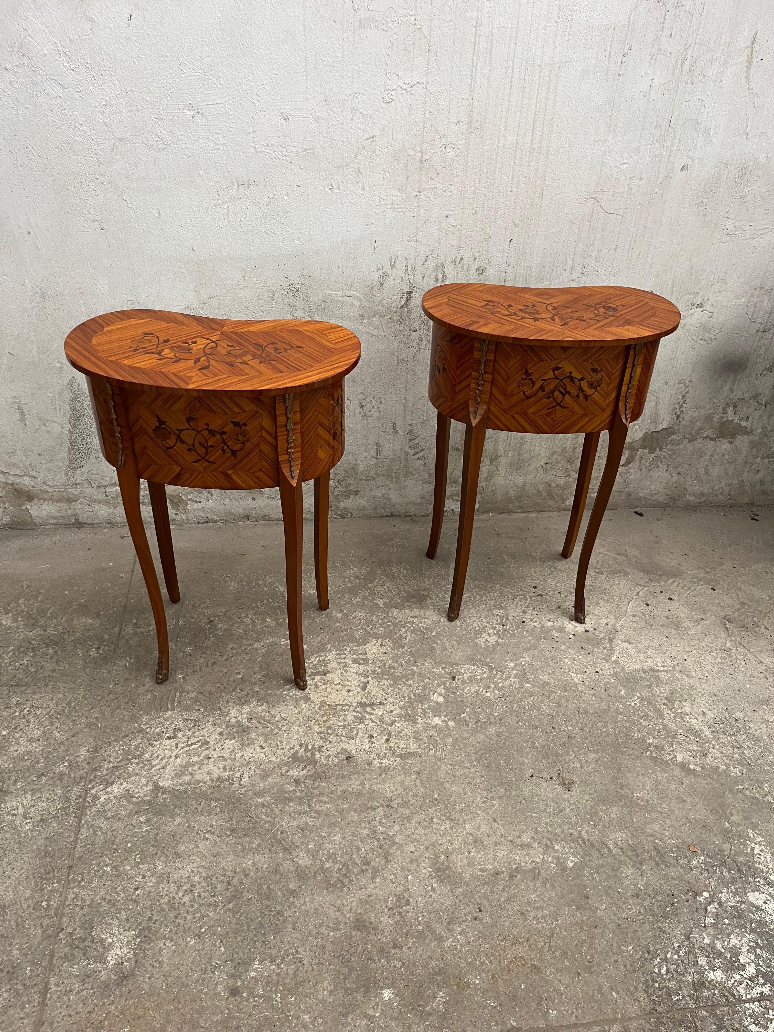 Set of 2 Louis XV Style Bean-Shaped Bedside Tables, 1980s For Sale at ...