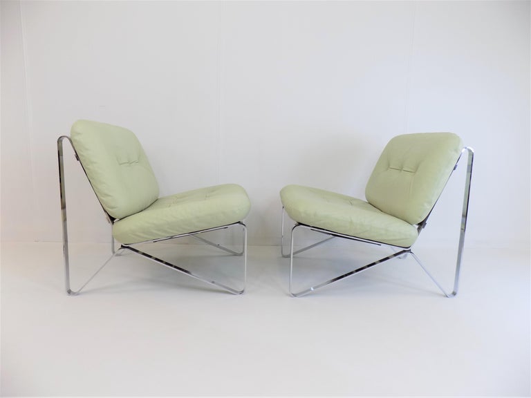 Set of 2 Mauser Leather Lounge Chairs by Hartmut Lohmeyer For Sale at ...