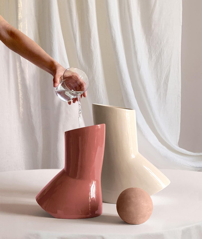 Set of 2 Menadi Ceramic Vases by Studio Zero For Sale at 1stDibs