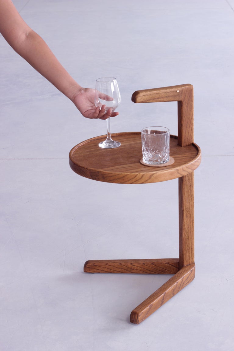 Set of 2 Mid-century Modern Solid Oak Flamingo Side/Serving Tables with ...