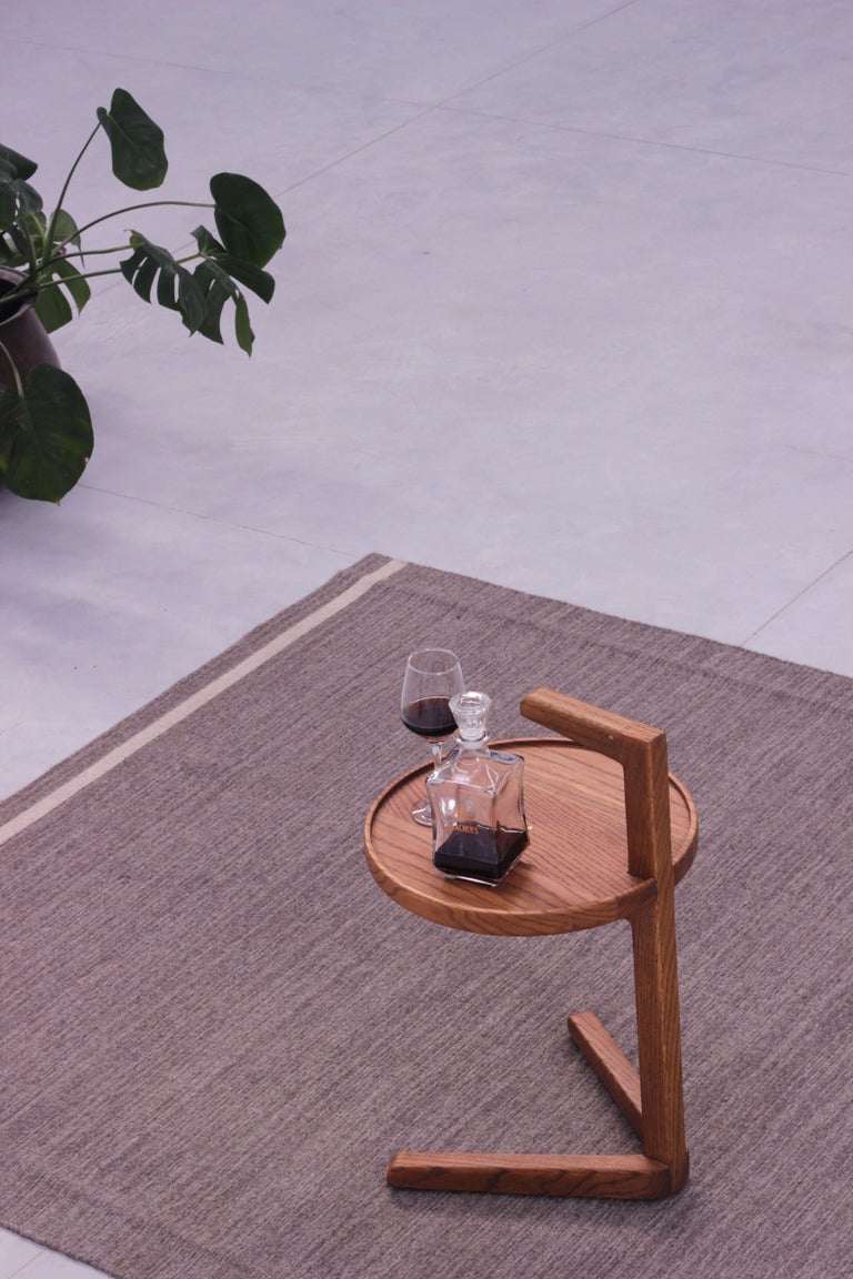 Set of 2 Mid-century Modern Solid Oak Flamingo Side/Serving Tables with ...