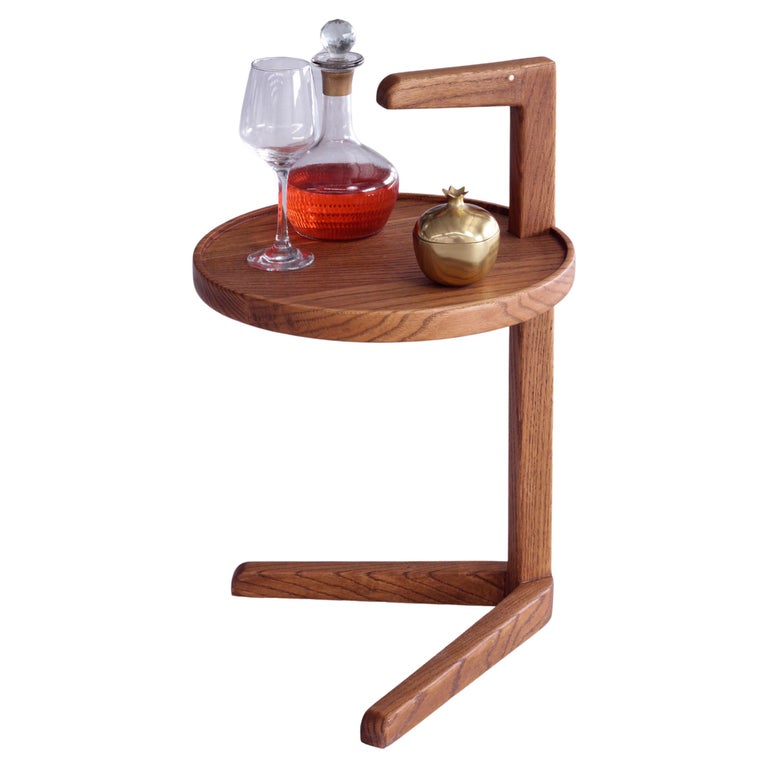 Set of 2 Mid-century Modern Solid Oak Flamingo Side/Serving Tables with ...