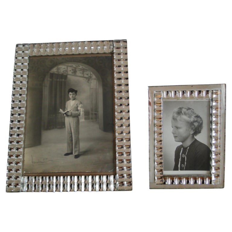 Set of 2 Mid-Century Modern Style Mirror Photo Frames For Sale at 1stDibs