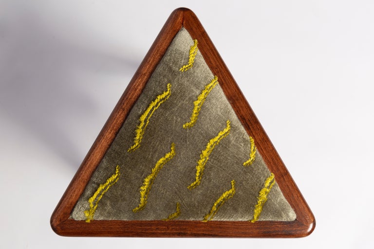 Set of 2 Mid-Century Style Triangle Stools in Nouvelles Vagues, Vintola ...