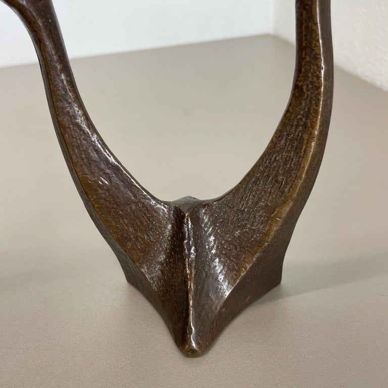 set of 2 Midcentury Brutalist Bronze Candleholder, Michael Harjes ...