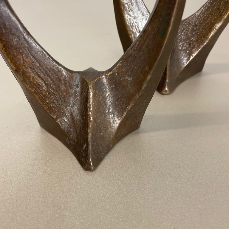 set of 2 Midcentury Brutalist Bronze Candleholder, Michael Harjes ...