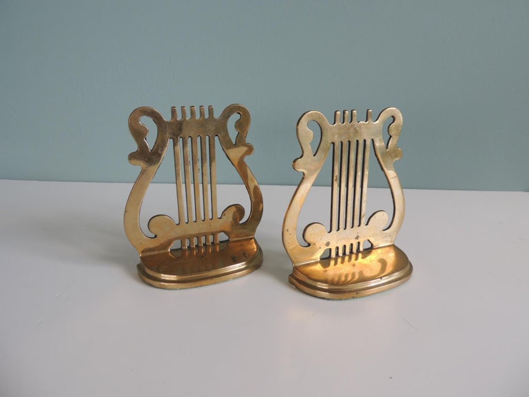 Set of (2) Music Staff Brass Bookends For Sale at 1stDibs