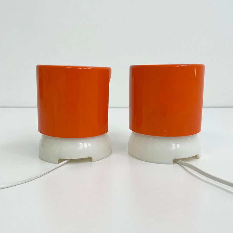 Set of 2 Orange KD24 Table Lamps by Joe Colombo for Kartell, 1960s For ...