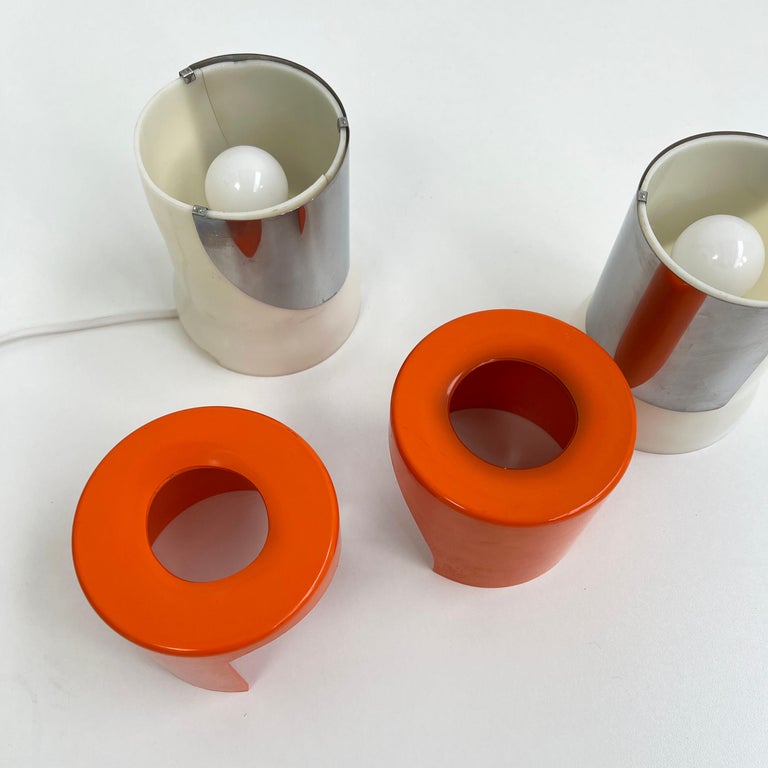 Set of 2 Orange KD24 Table Lamps by Joe Colombo for Kartell, 1960s For ...