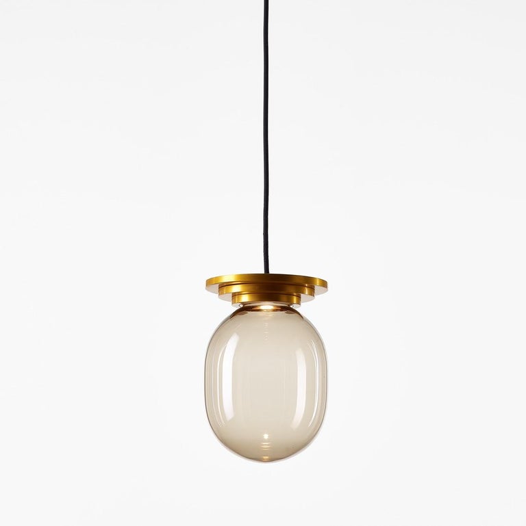 Set of 2 Orange Stratos Big Capsule Pendant Light by Dechem Studio For ...