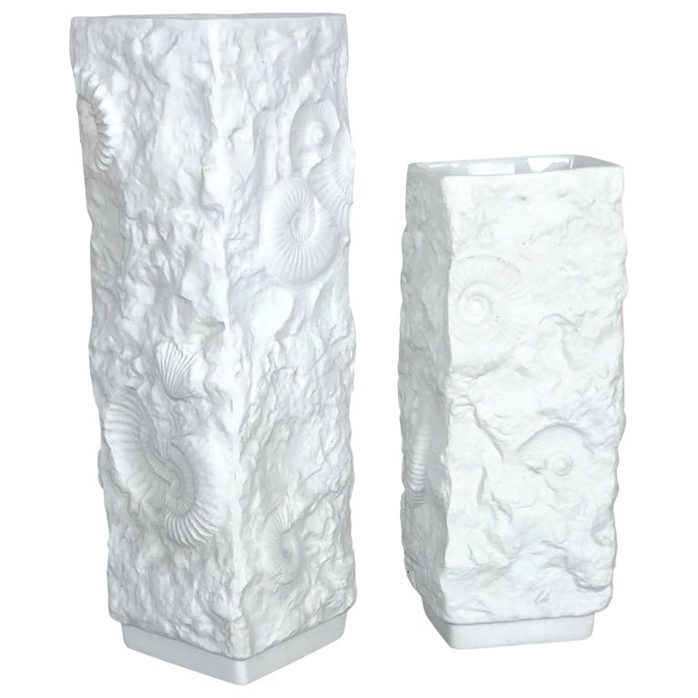 Set of 2 Original 1970s OP Art Biscuit Porcelain Vase by AK Kaiser ...