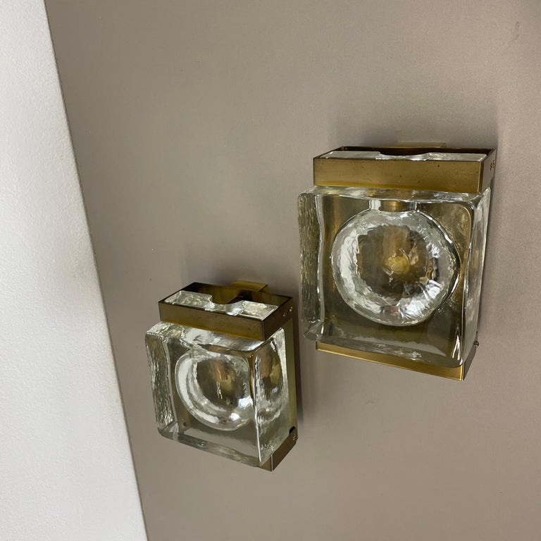 Set of 2 Original CUBIC Brass Glass Wall Lights by VITRIKA Lights ...