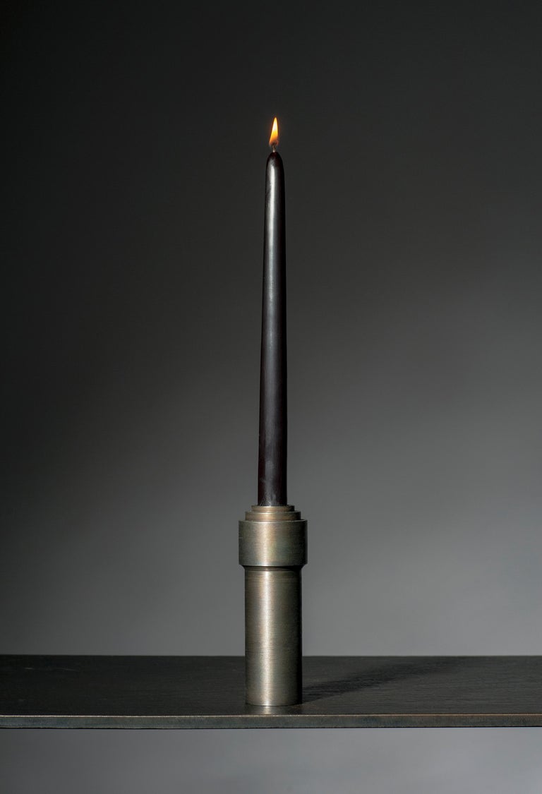 Set of 2 Patina on Steel Candlestick by Lukasz Friedrich For Sale at ...