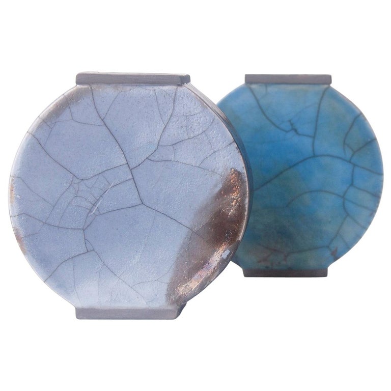 Set of 2 Periwinkle Vases by Doa Ceramics For Sale at 1stDibs