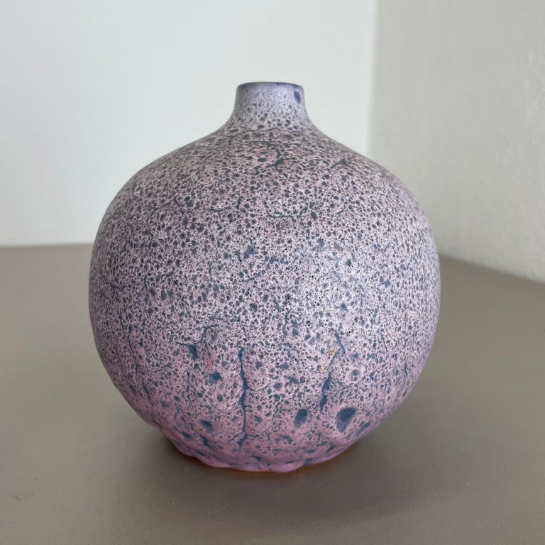 Set of 2 Pink Purple Ceramic Pottery Vase Objects by Römhild, GDR ...