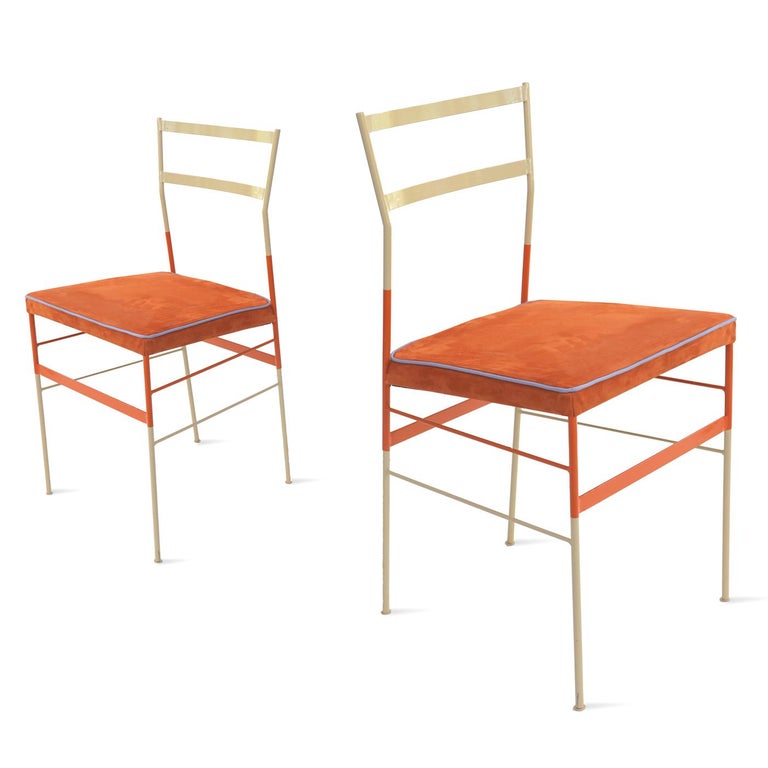Set of 2 Pontina Mandarino Chairs For Sale at 1stDibs