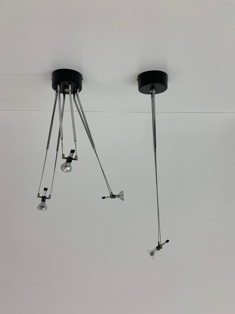 Set of 2 Post Modern Adjustable Ceiling Lamps, 1980’s For Sale at 1stDibs