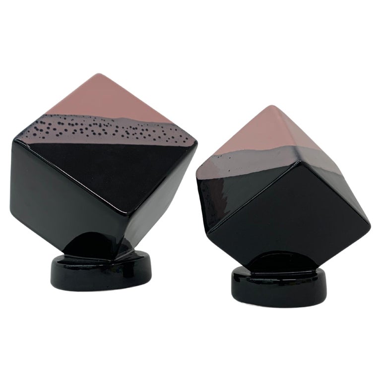 Set of 2 post modern memphis ceramic sculptures , 1980’s For Sale at ...