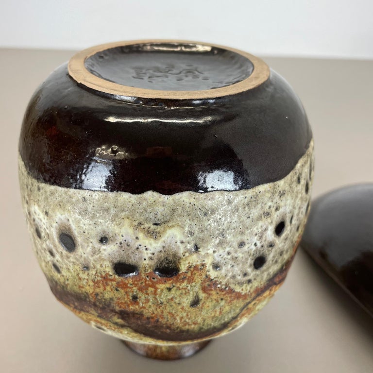 Set of 2 Pottery Elements Fat Lava Abstract Designed by Ruscha, Germany ...