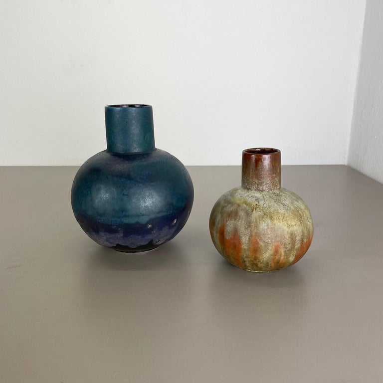 Set of 2 Pottery Vases Fat Lava Abstract Designed by Ruscha, Germany ...