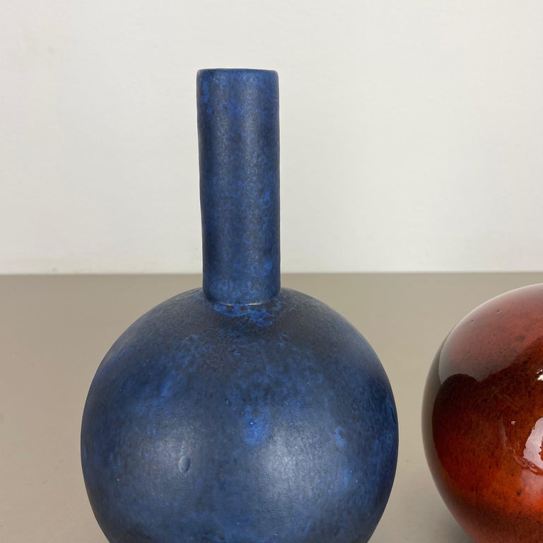 Set of 2 Pottery Vases Fat Lava Abstract Designed by Ruscha, Germany ...