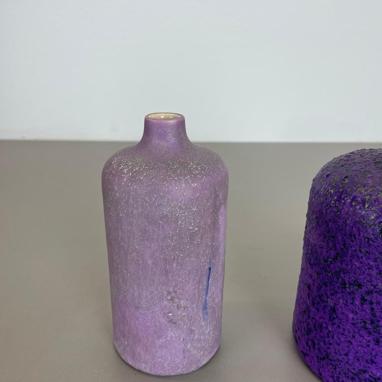 Set of 2 Purple Pink Ceramic Pottery Vase Objects Otto Keramik, Germany ...