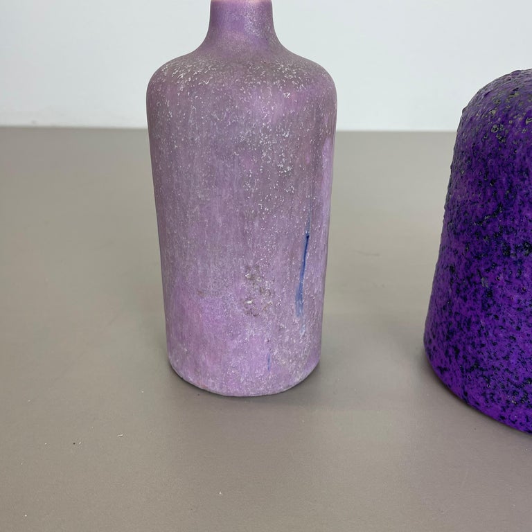 Set of 2 Purple Pink Ceramic Pottery Vase Objects Otto Keramik, Germany ...