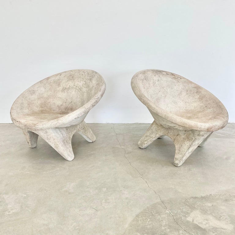 Pair of Sculptural Concrete Chairs by Merit Los Angeles For Sale at 1stDibs