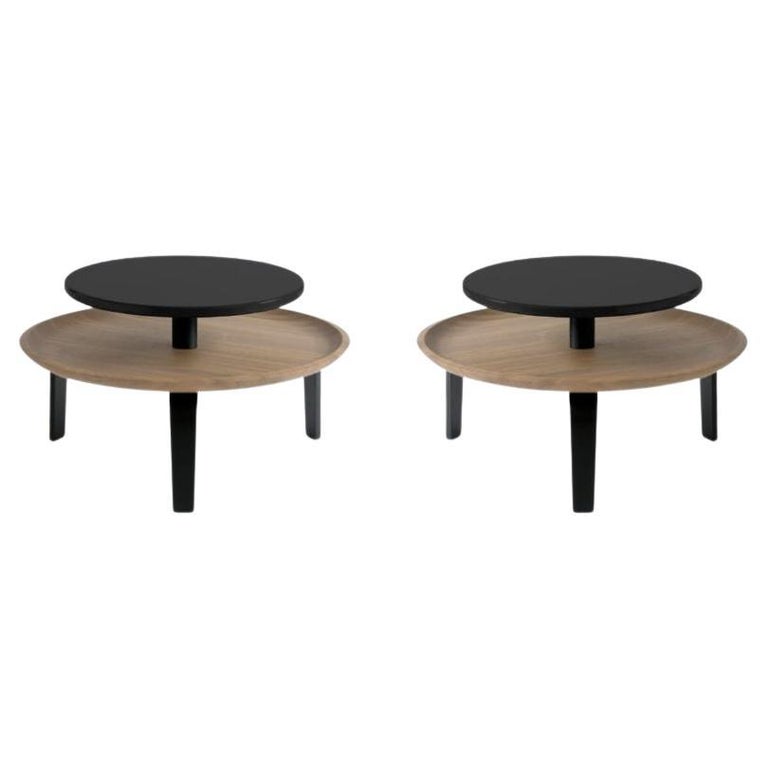 Set of 2, Secreto 60 Coffee Tables, Black, “Forville” by Colé Italia ...