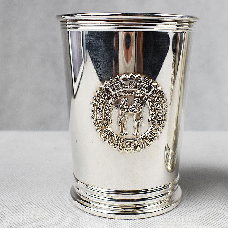 Set of 2 Silver Plate Engraved Kentucky Colonels Mint Julep Cups 1982 ...