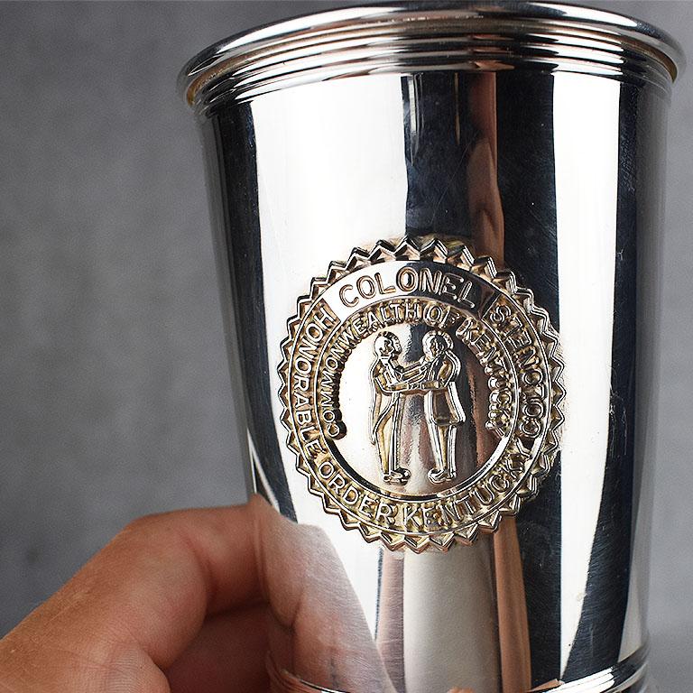 Set of 2 Silver Plate Engraved Kentucky Colonels Mint Julep Cups 1982 ...