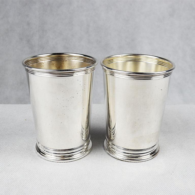 Set of 2 Silver Plate Engraved Kentucky Colonels Mint Julep Cups 1982 ...
