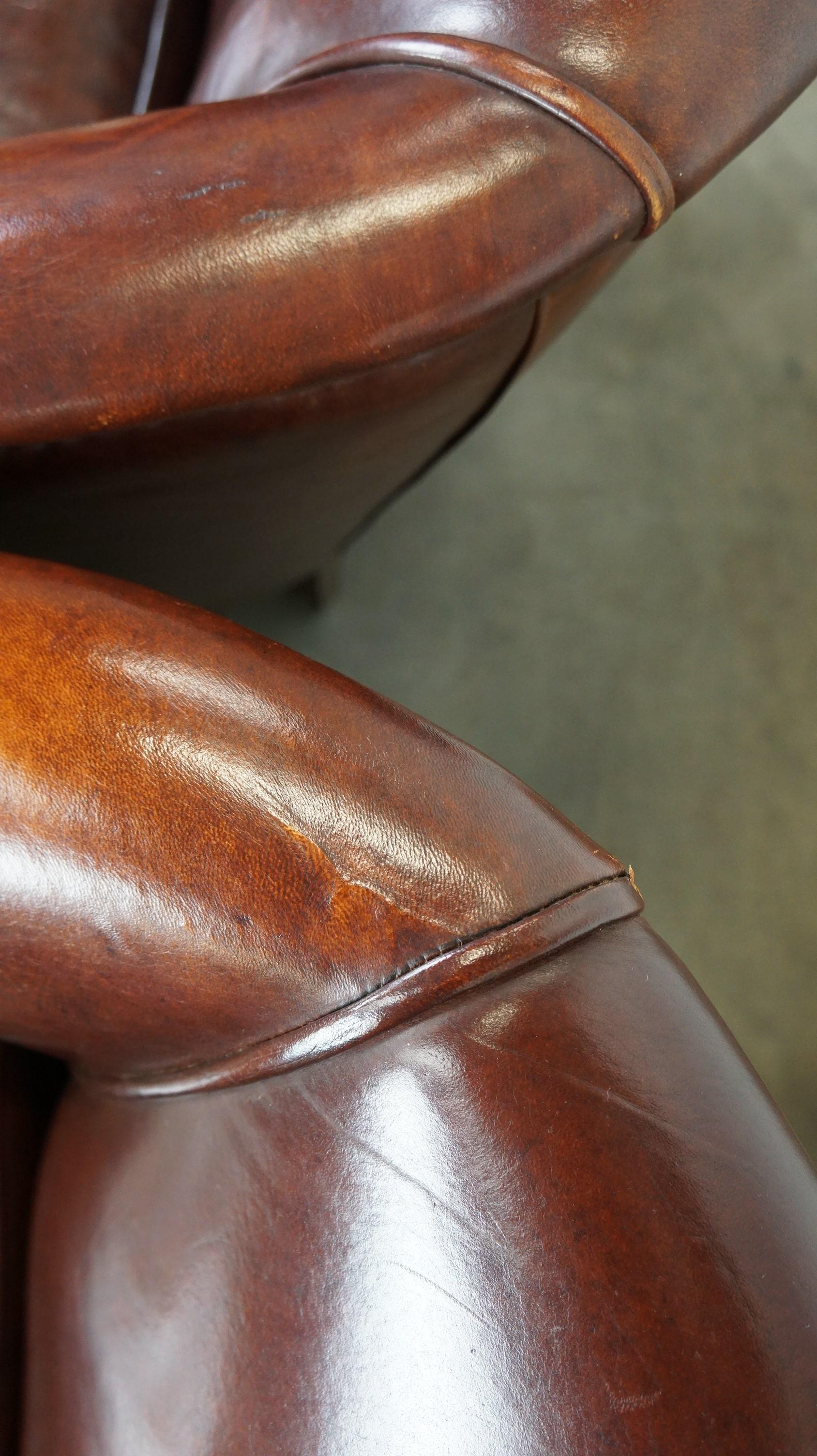 Set of 2 sleek, subtle sheep leather design club chairs with great ...