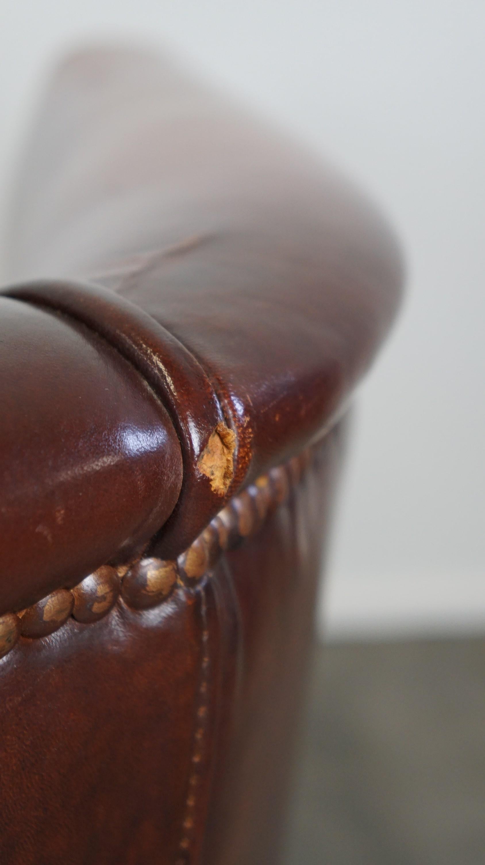 Set of 2 sleek, subtle sheep leather design club chairs with great ...