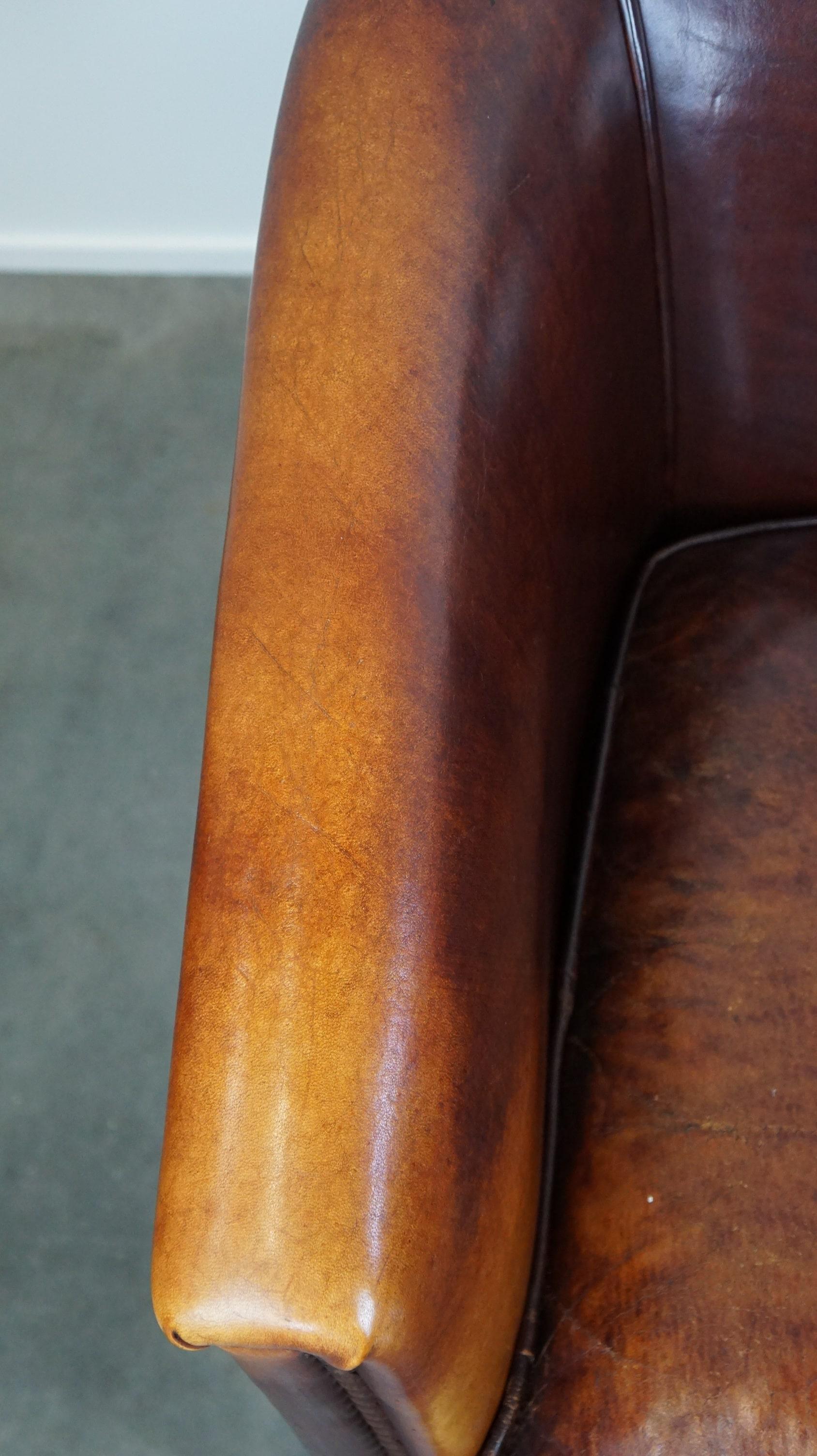 Set of 2 sleek, subtle sheep leather design club chairs with great ...