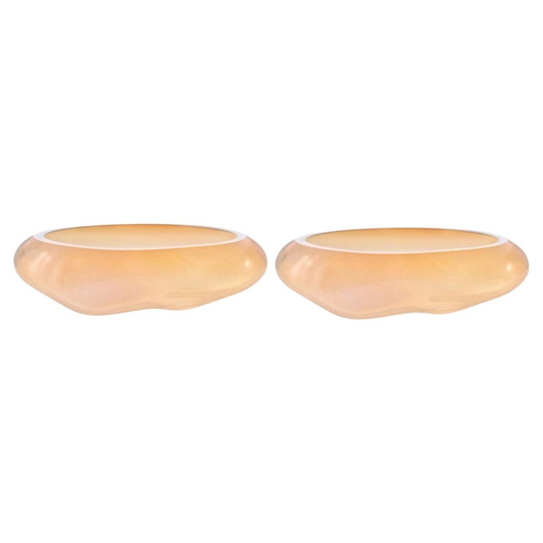 Set of 2 Supernova I Amber Iridescent M Bowl + Vase by Eloa For Sale at ...